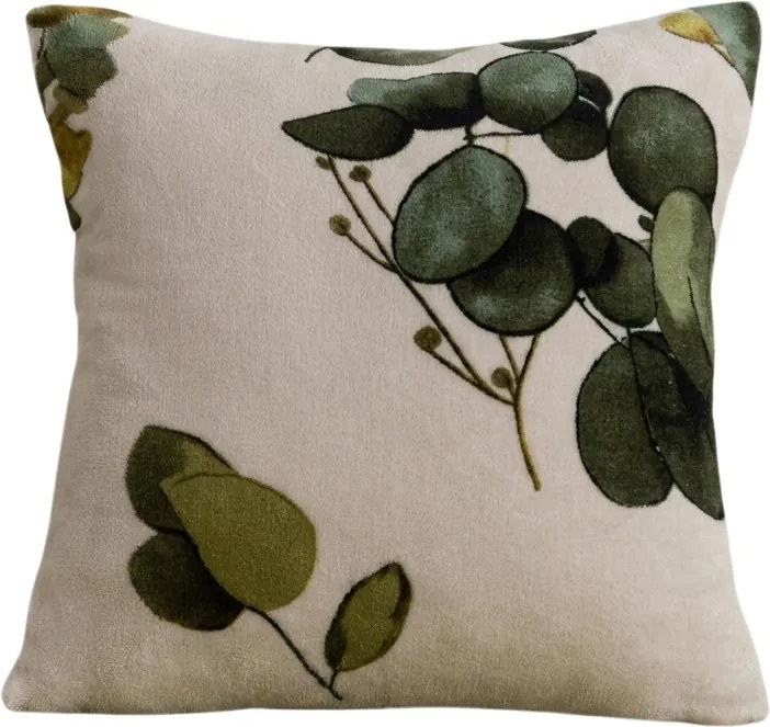 Oboustranný povlak na polštářek DUO SENSE EUCALIA 45x45 cm mikroplyš/flanel, barevný