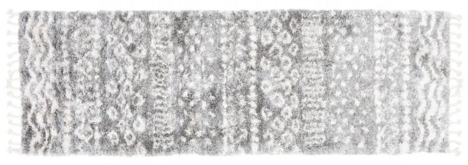 Kusový koberec shaggy Alsea tmavě šedý 2 atyp 70x250cm