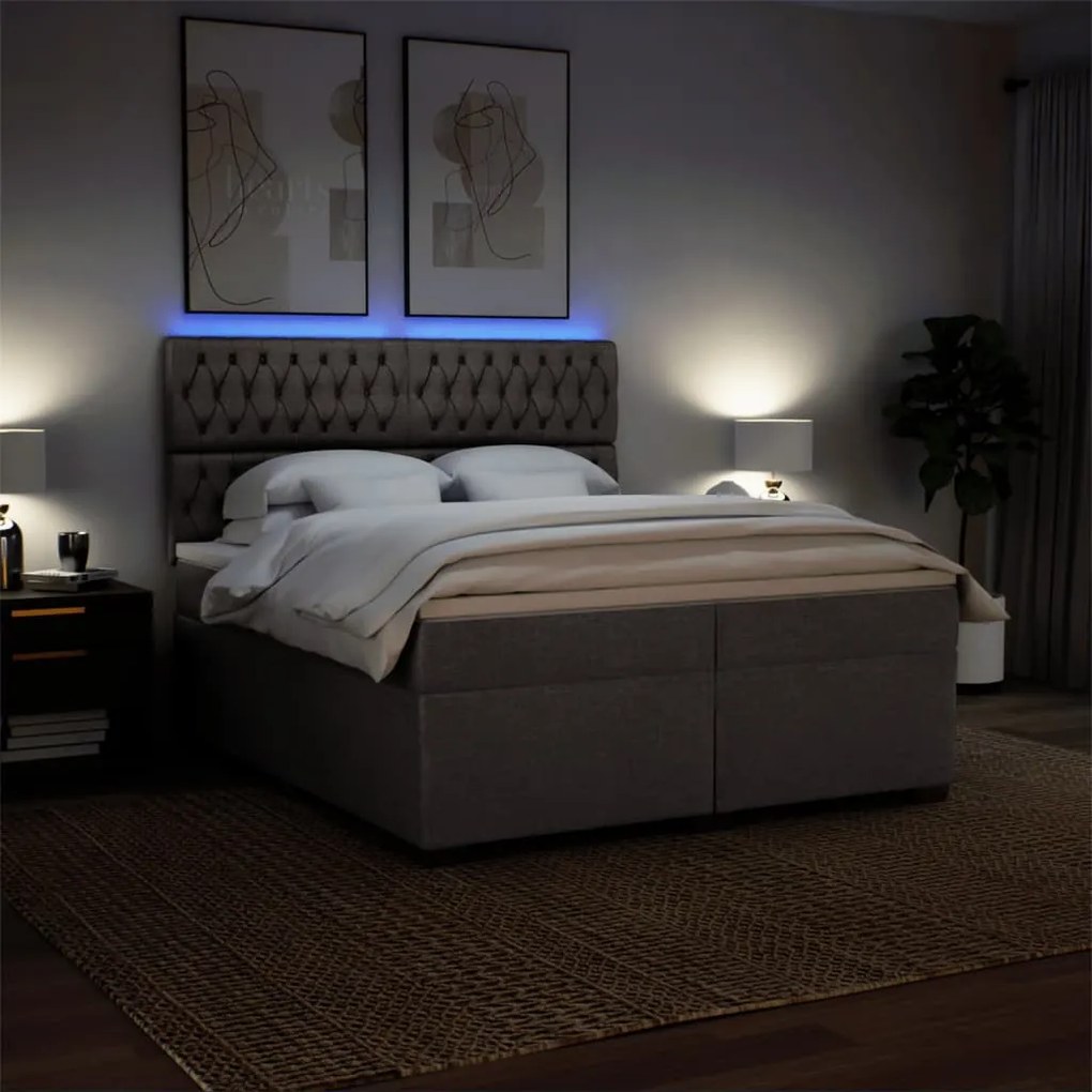 Box spring postel s matrací taupe 200x200 cm textil 3292906