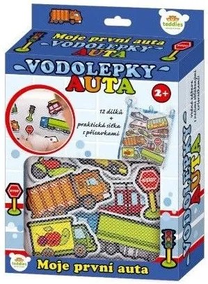 Vodolepky teddies vodolepky moje první auta pěnová sada se síťkou 12ks