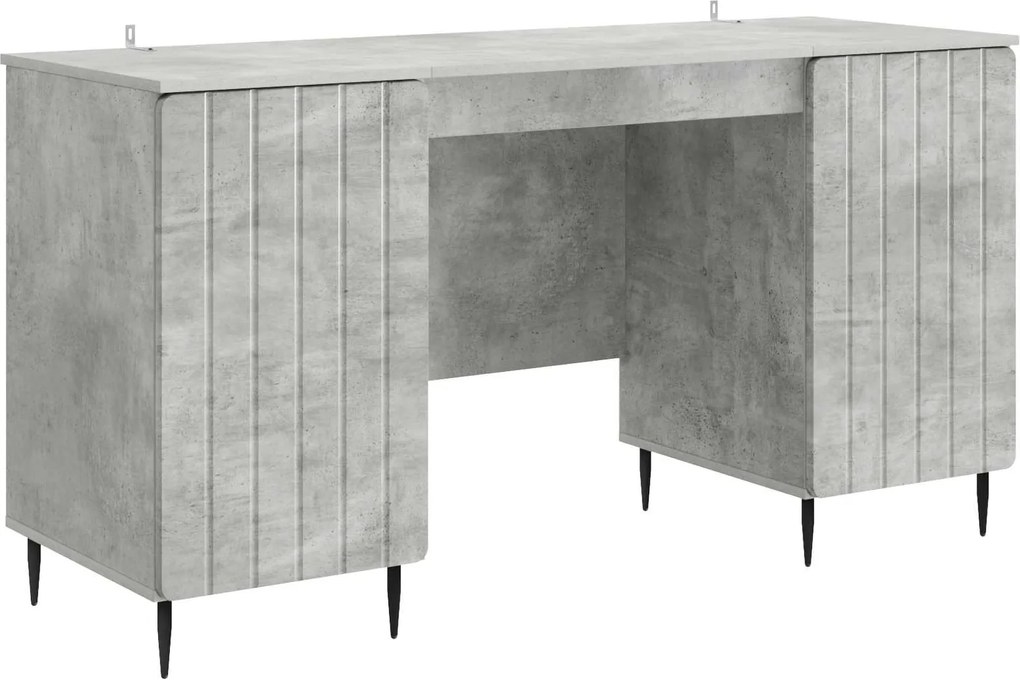 Stůl s policí Betonově šedá 142,5 x 50 x 75 cm Kompozitní dřevo 3414588
