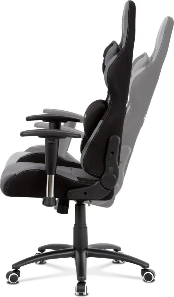 Kancelářská židle houpací mech., kovový kříž, šedá látka – opěrák 90°–180° Šedá