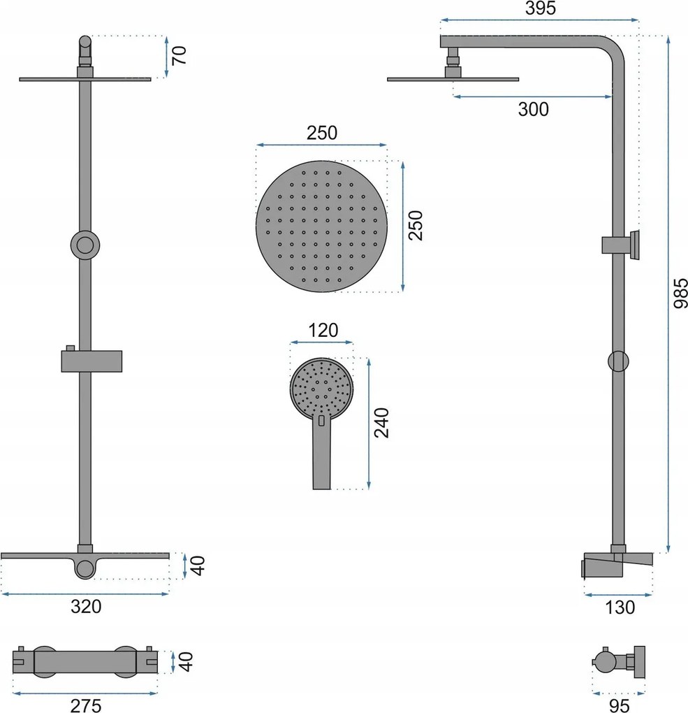 Rea Mike - sprchový set, černá, REA-P0550