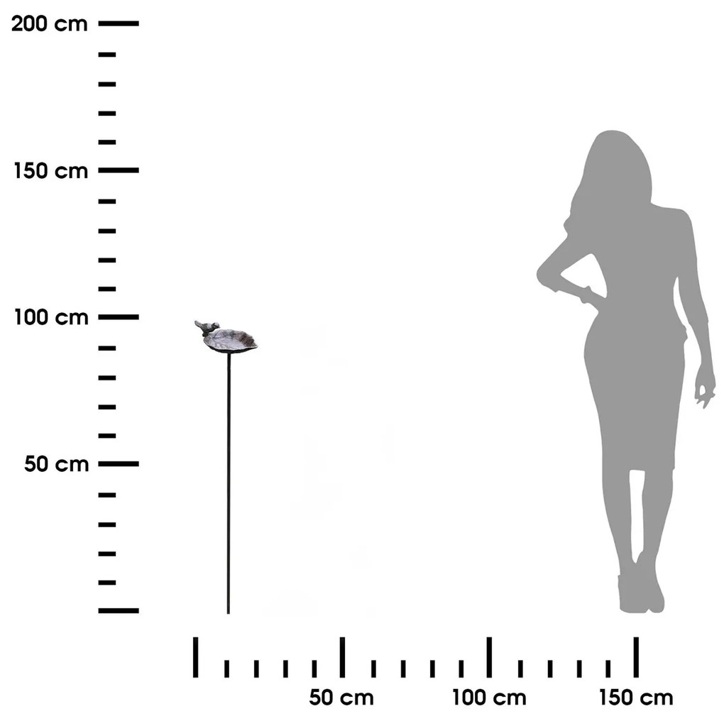 Zapichovací napajedlo pro ptáky Lea, 98x14 cm, litina, hnědá