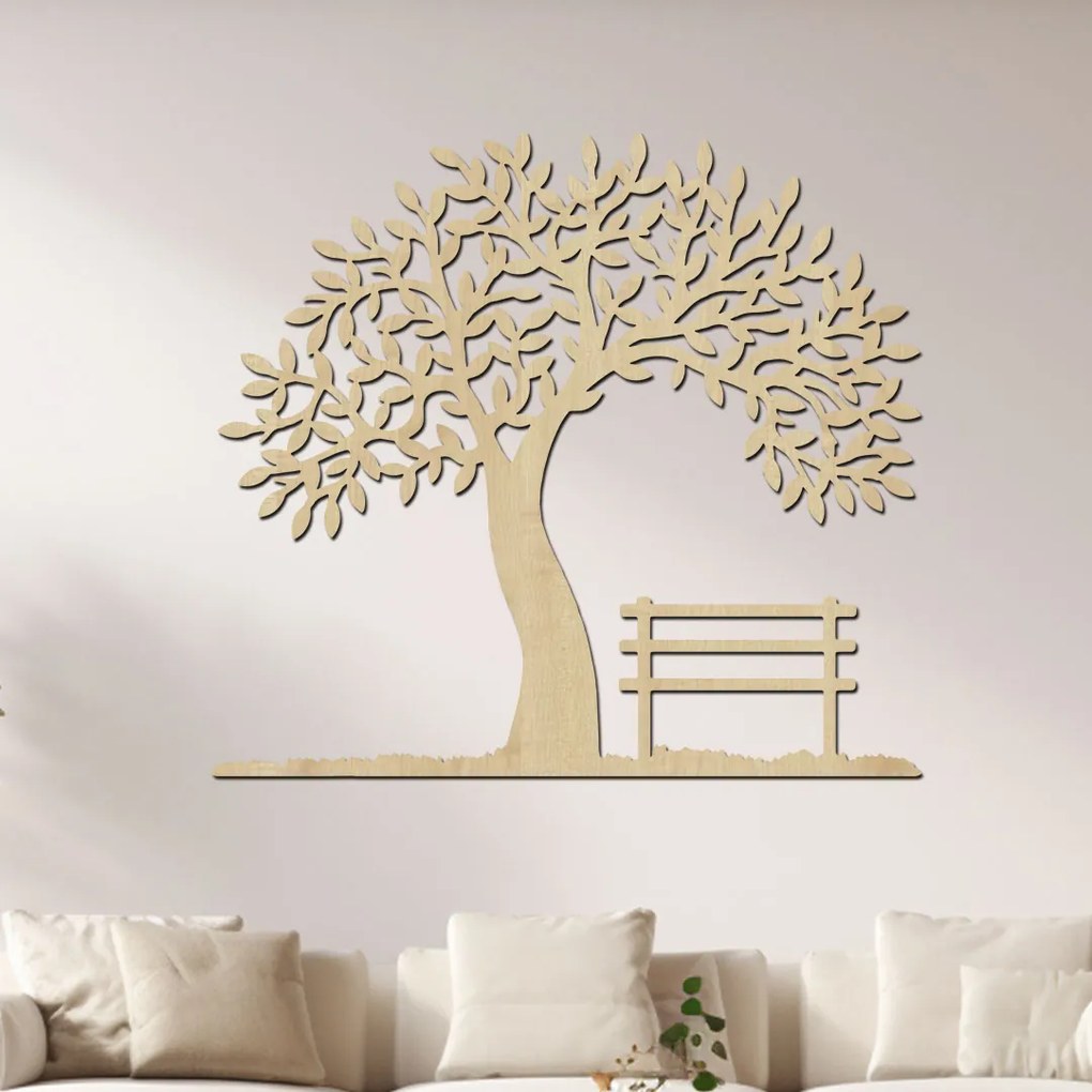 dřevo života Dřevěný obraz STROM POHODY Zvolte rozměr (cm): 40x37, Zvolte barvu dekoru: Dub Sonoma