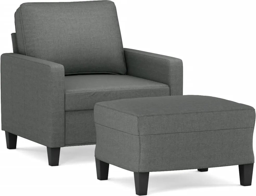 Křeslo s podnožkou tmavě šedé 60 cm textil 3201030