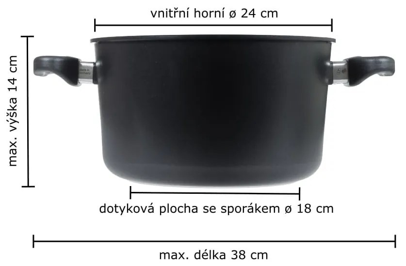 Sada 4ks indukčního titanového nádobí I201 + I241 + I243 + 288