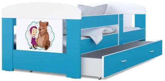Dětská postel 180 x 80 cm FILIP MODRÁ vzor MEDVÍDEK 2 Rozměry postele: 180x80 cm