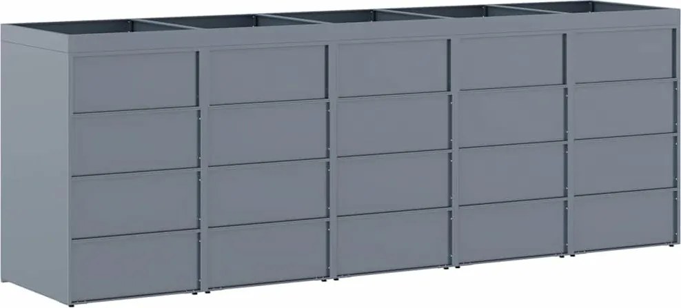 vidaXL Úložný box na 5 popelnic Světle šedá 340 x 77,5 x 121,5 cm [3394751]
