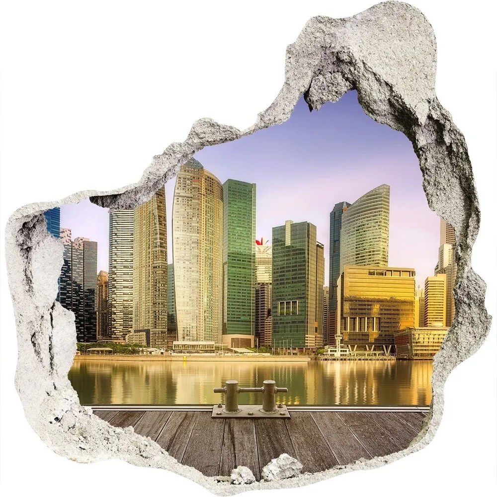 Wallmuralia Fototapeta díra na zeď 3D nálepka Singapur 75x75 cm