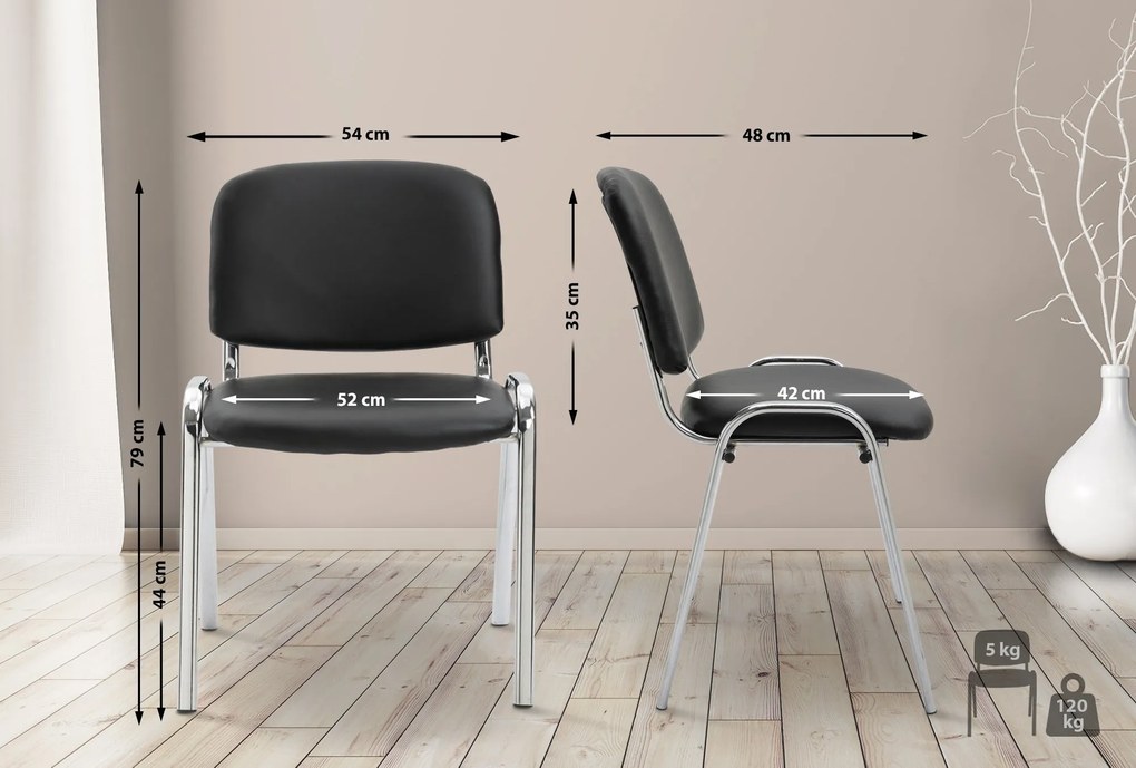 Konferenční židle Ken C umělá kůže – černá