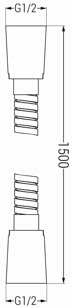 Sprchová hadice MEXEN - opletená - 150 cm - černá matná, 79460-70