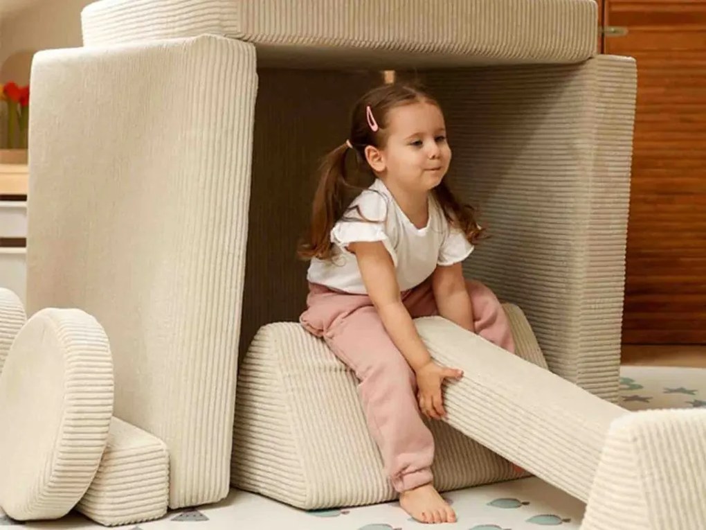 Velký multifunkční skládací bunkr z manšestru SOFA PURE Zvolte barvu: Tmavě modrá