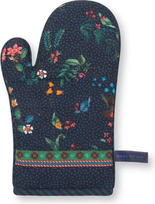 Pip Studio Berry Blues chňapka 29x15 cm, tmavě modrá (Bavlněná chňapka Berry Blues )