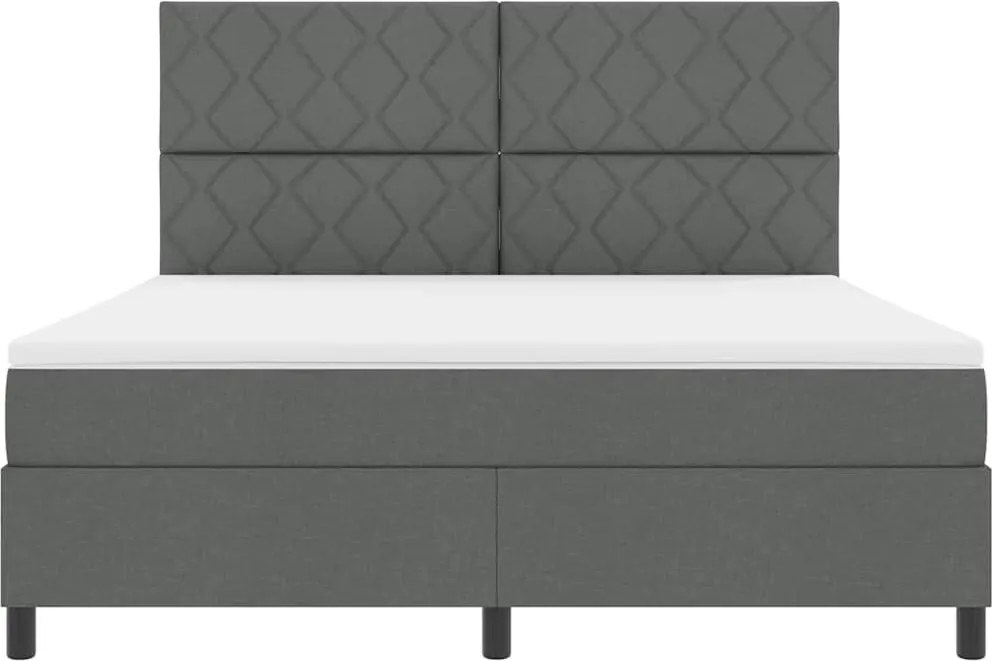 Postel s boxspringem s čelo Tmavě šedá 180 x 200 cm textil 3339484