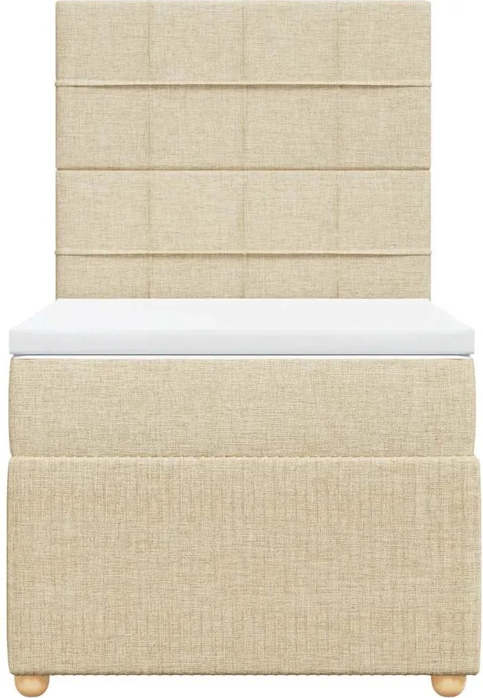 Box spring postel s matrací krémová 100 x 200 cm textil 3294272