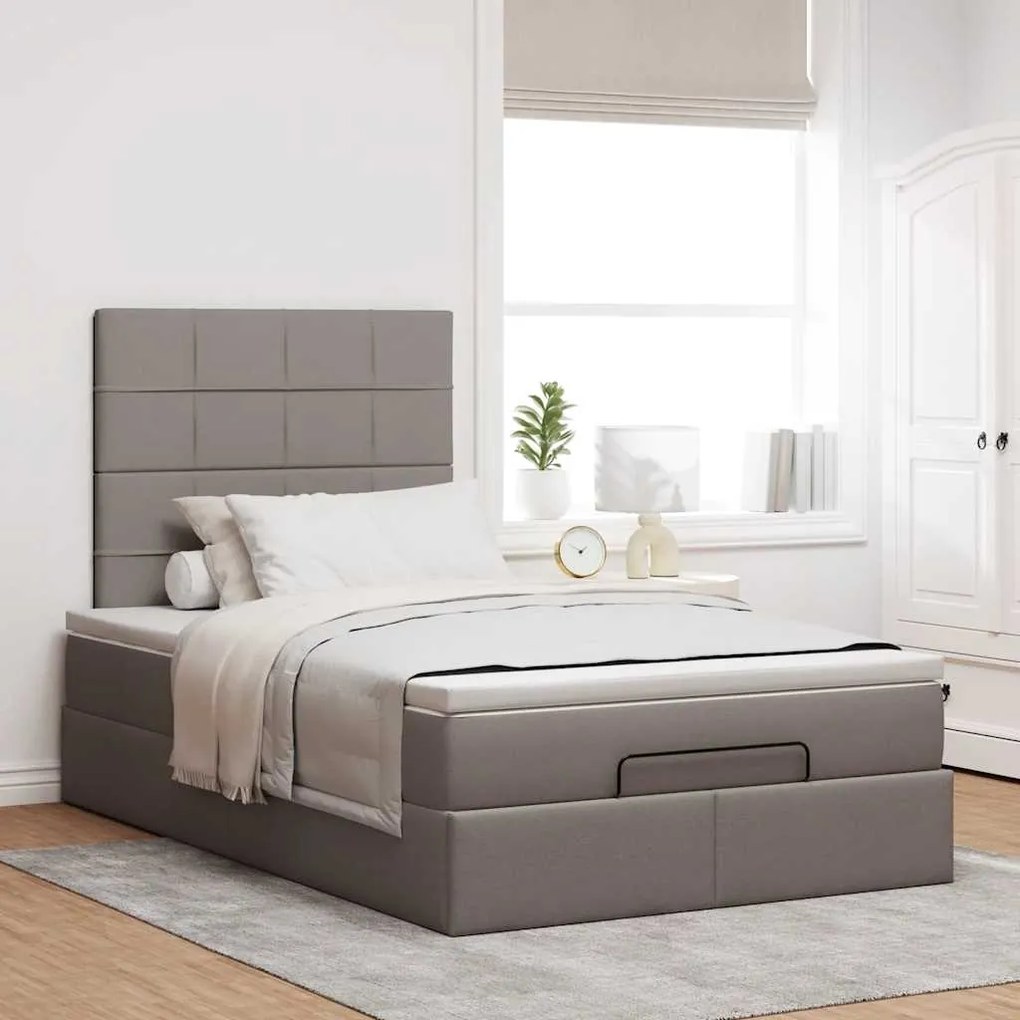Osmanský rám postele s matrací taupe 120x200cm textil 3314000