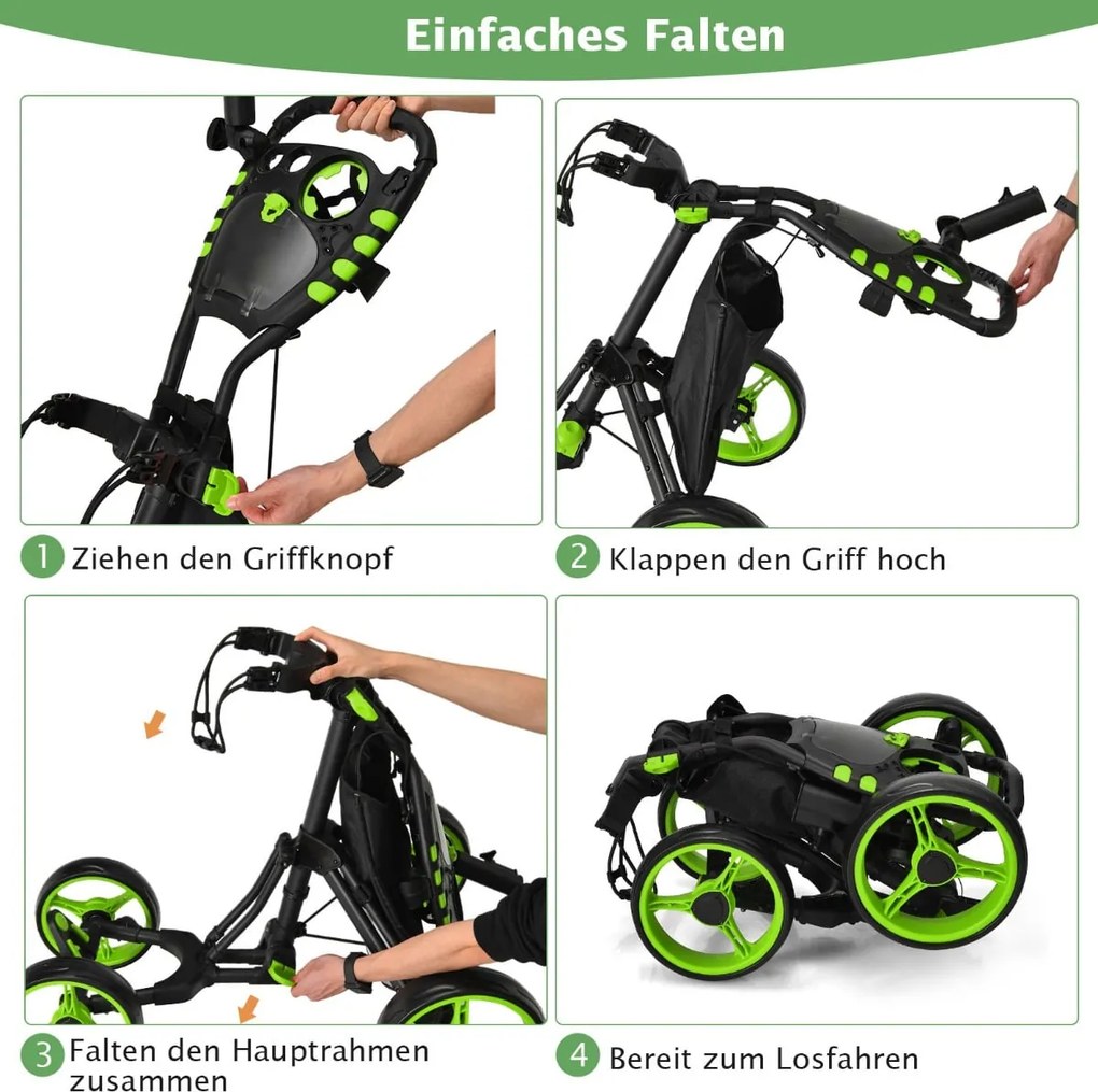 Costway Golfový vozík se 4 koly Golfový vozík Golfový skládací
