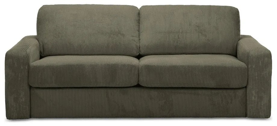 Khaki manšestrová rozkládací pohovka 195 cm Nona – Makamii