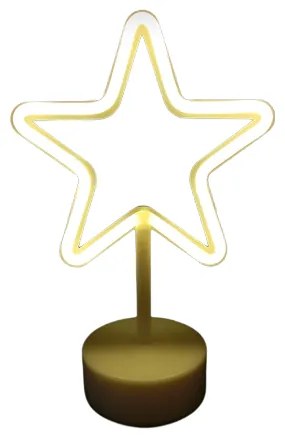 ACA Lighting Neonová lampička - Hvězdička, 3x AA baterie, IP20