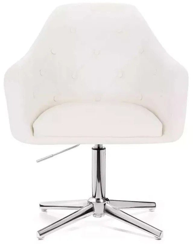 LuxuryForm DESIGN Otočné křeslo ANDORA na stříbrném kříži - bílé