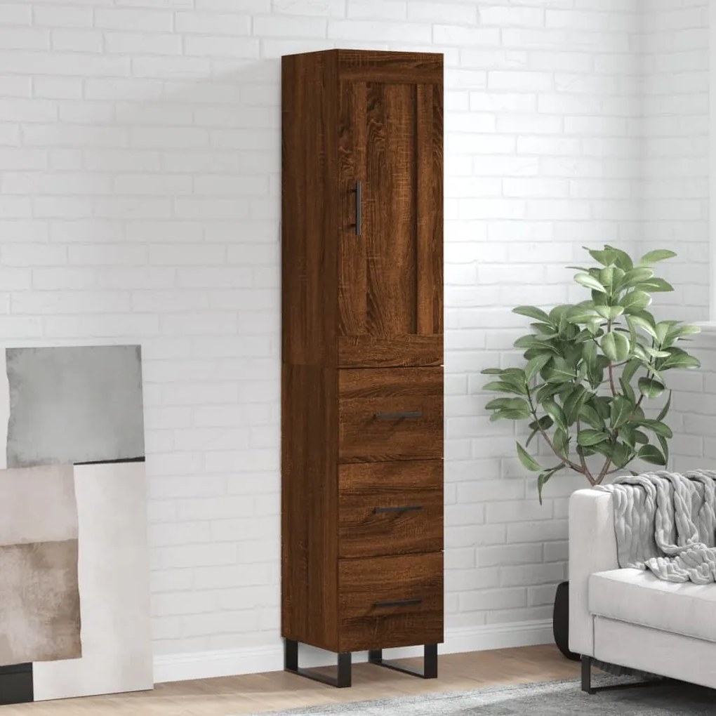 vidaXL Skříň highboard 34,5 x 34 x 180 cm kompozitní dřevo [3200222] Barva: Bílá