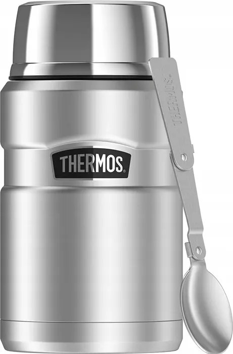 Termoska na jídlo Thermos King 710ml se lžící Stříbrná