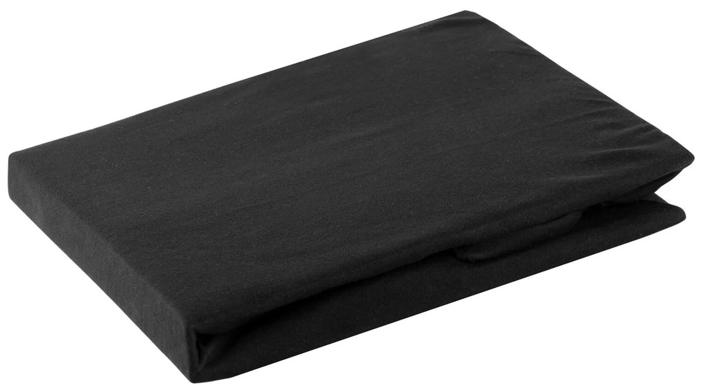 ELASTICKÉ JERSEY PROSTĚRADLO 200X220 CM, VÝŠKA 30 CM ČERNÁ