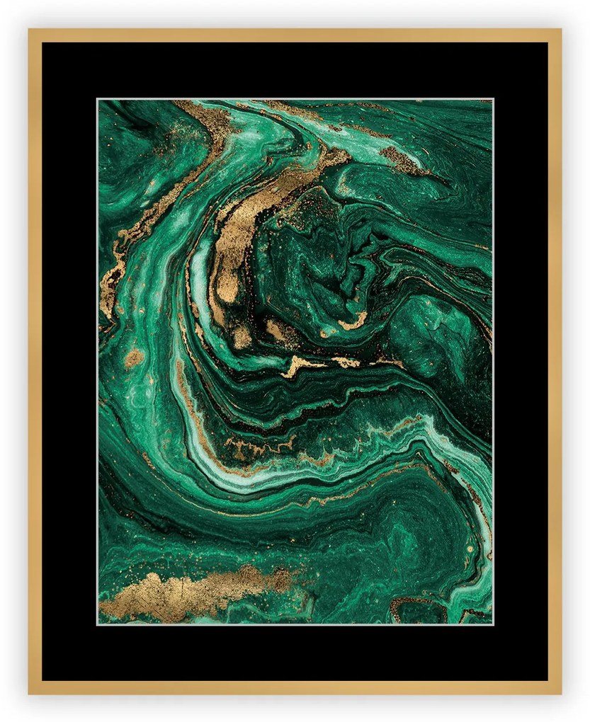 Obraz Abstract Green&amp;Gold I 40 x 50 cm