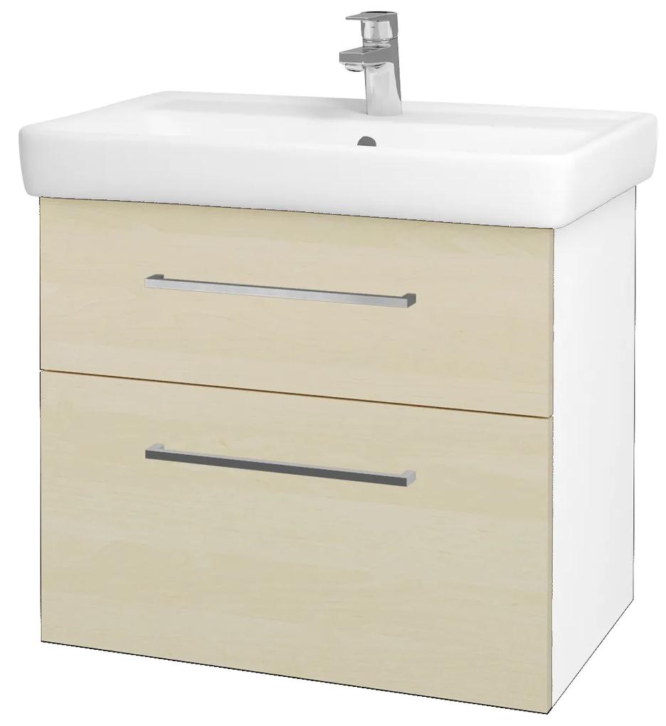 Dřevojas Koupelnová skříň Q MAX SZZ2 70 Varianta: N01 Bílá lesk / Úchytka T01 / D02 Bříza