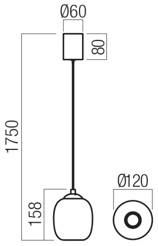 Redo 01-3486 - LED Lustr na lanku KHADI LED/6W/230V CRI90 pr.12 cm černá/kouřová