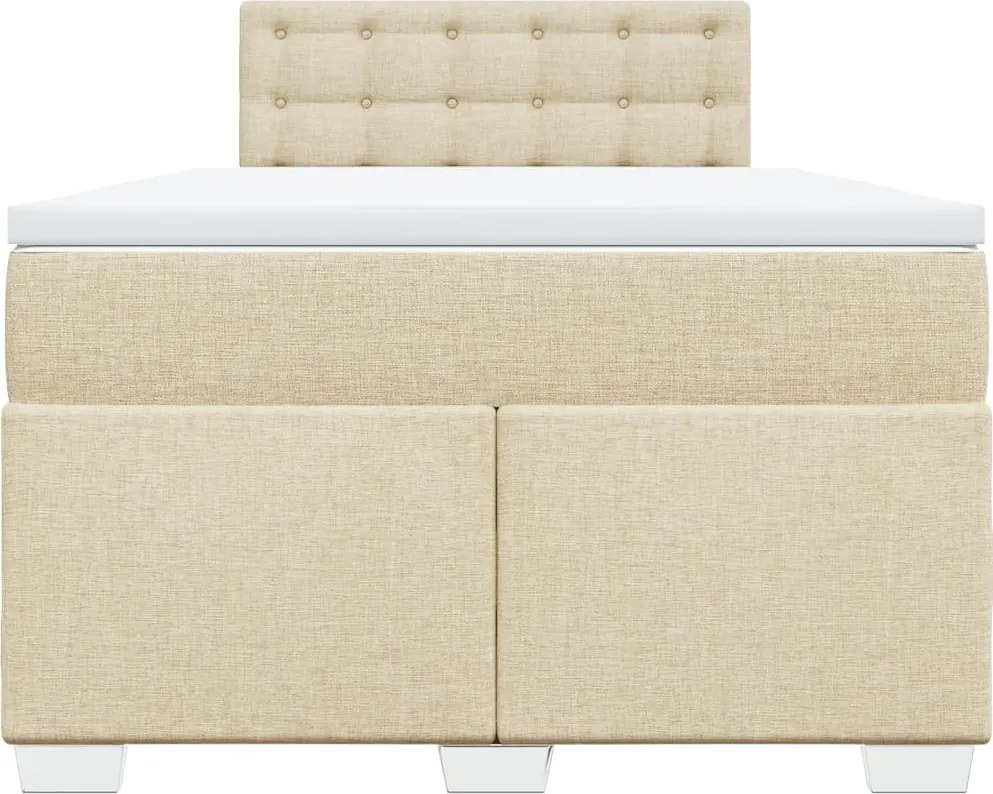 Box spring postel s matrací krémová 120x200 cm textil 3288174
