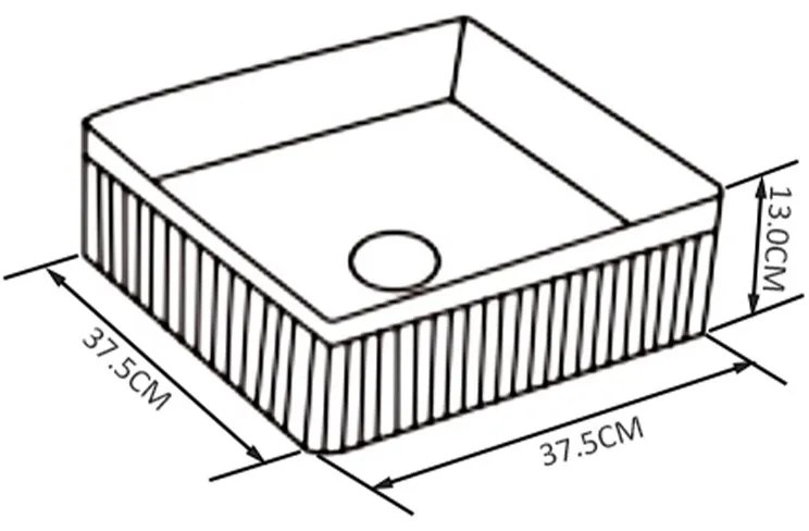 BPS-koupelny Keramické umyvadlo na desku HYD-AA-BL-375 37,5x37,5 cm, černé