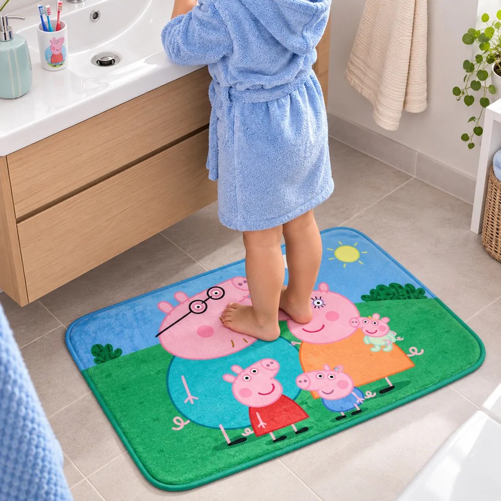 Dětská koupelnová předložka Prasátko Peppa Peppa Pig Rodinka 40 × 60 cm
