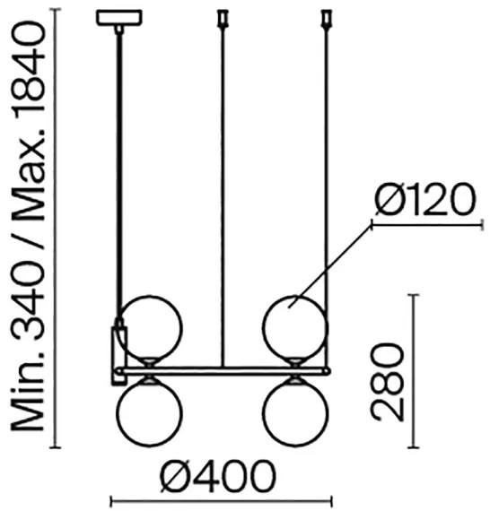 Maytoni MOD013PL-04BS1 - Lustr na lanku RING 4xG9/25W/230V zlatá