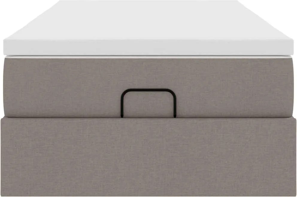 Osmanský rám postele s matrací taupe 90x190cm textil 3311075