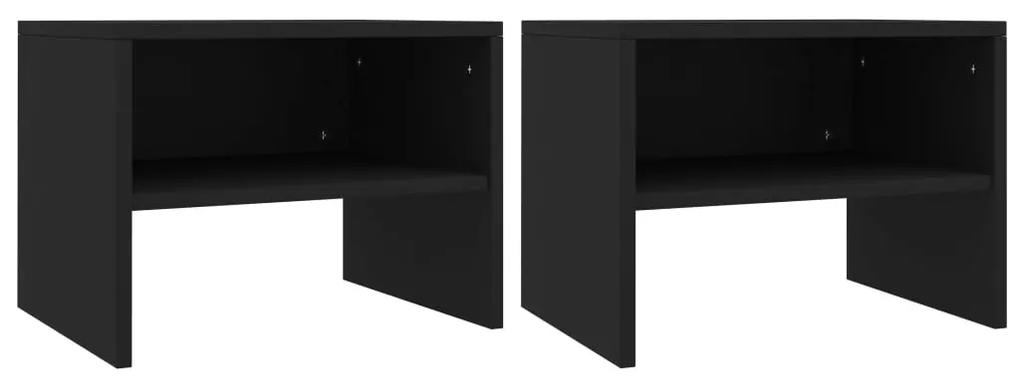 Noční stolky 2 ks černé 40 x 30 x 30 cm dřevotříska - Default Title