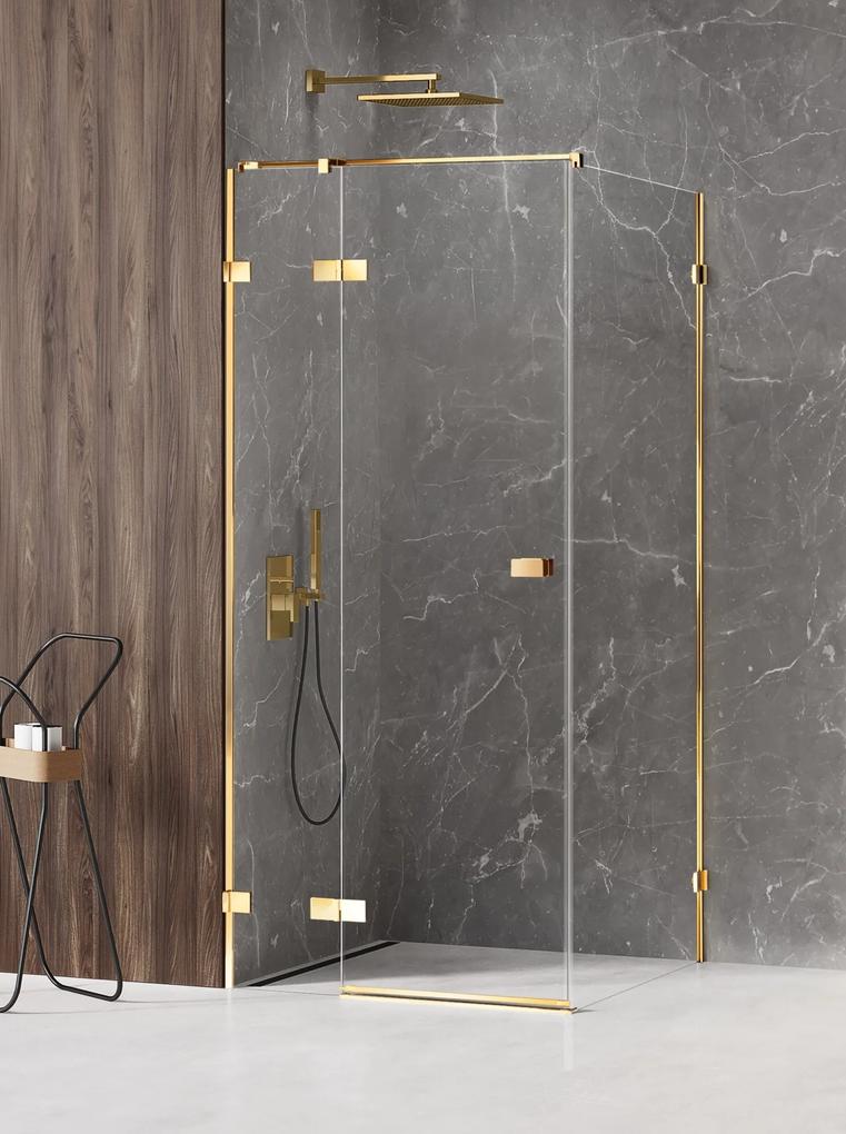 New Trendy Avexa Gold Shine sprchový kout 100x90 cm obdélníkový zlatá lesk/průhledné sklo EXK-1672