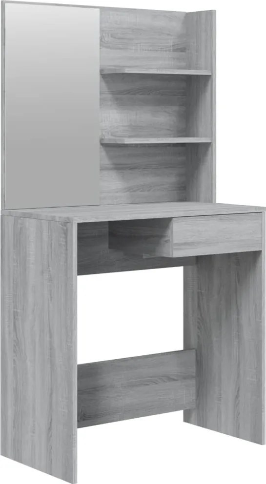 vidaXL Toaletní stolek se zrcadlem 74,5 x 40 x 141 cm [802807] Barva: Bílá