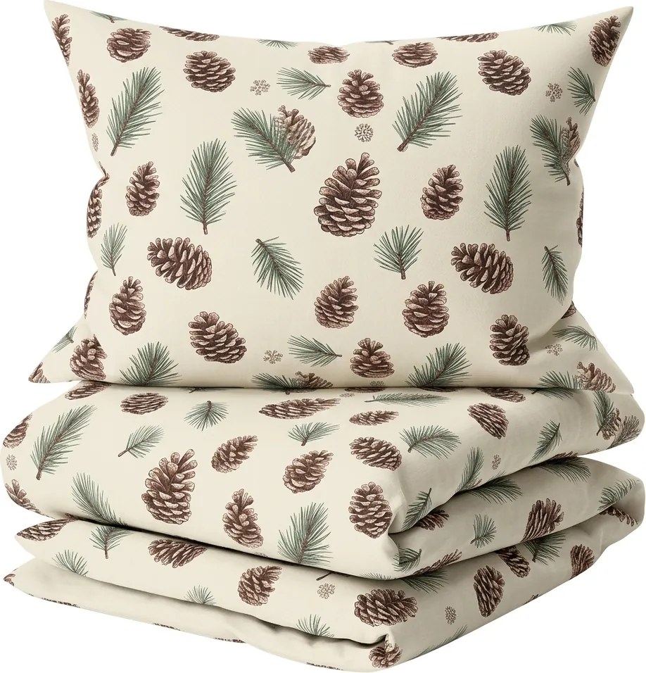 Bavlněné povlečení PINE CONES barevné Rozměr povlečení: 70 x 90 cm | 140 x 200 cm