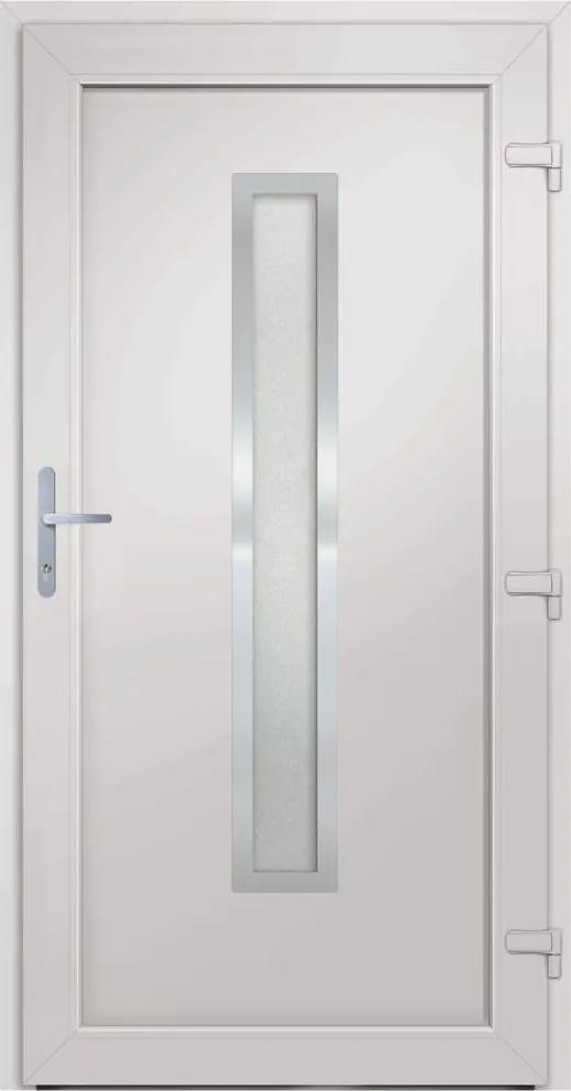 vidaXL Vchodové dveře bílé 98 x 190 cm PVC [3187904] Barva: bílá zvenku / bílá uvnitř