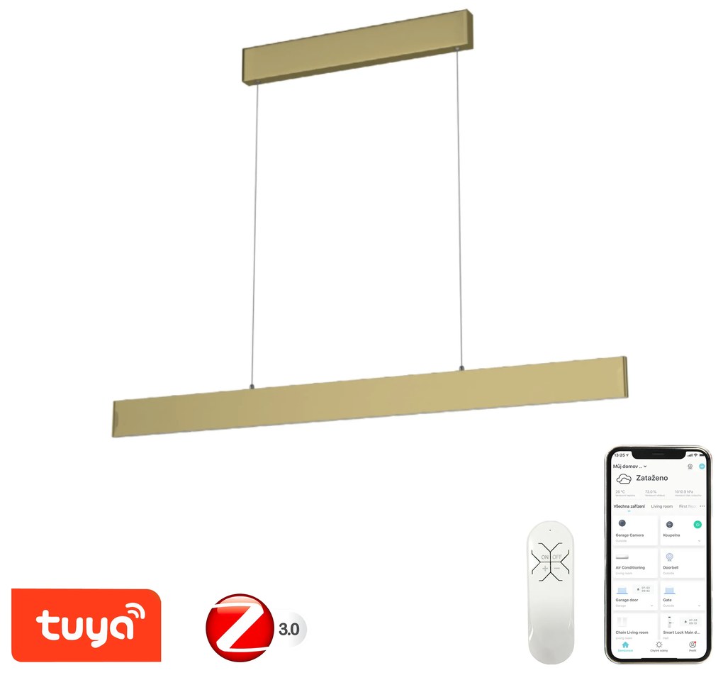 Immax NEO LISTON Smart závěsné svítidlo 118cm 18W zlaté Zigbee 3.0