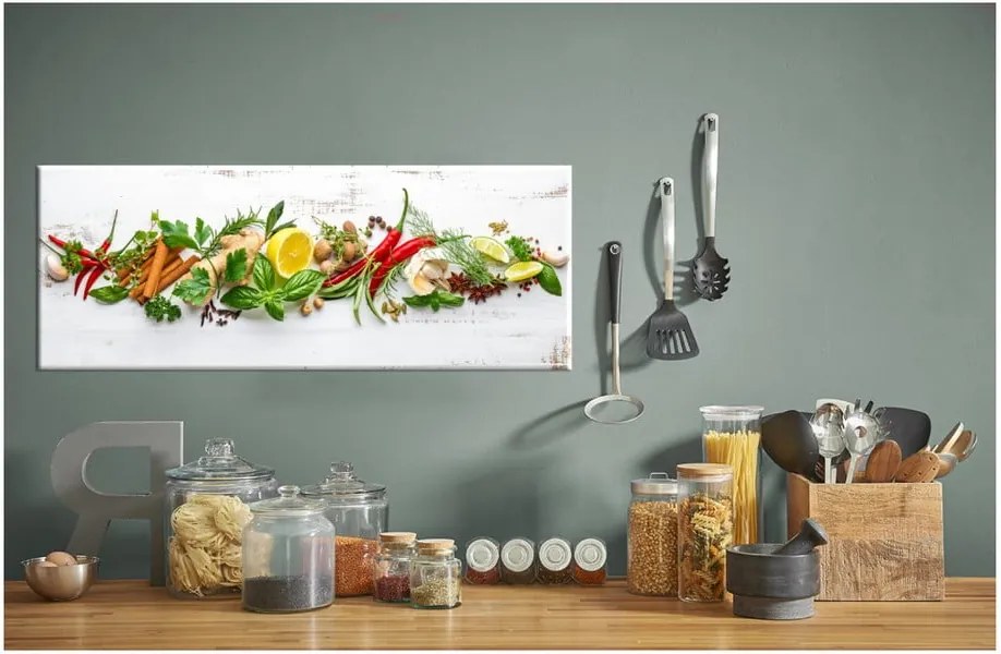 Obraz Styler Glasspik Shabby Herbs, 30 x 80 cm