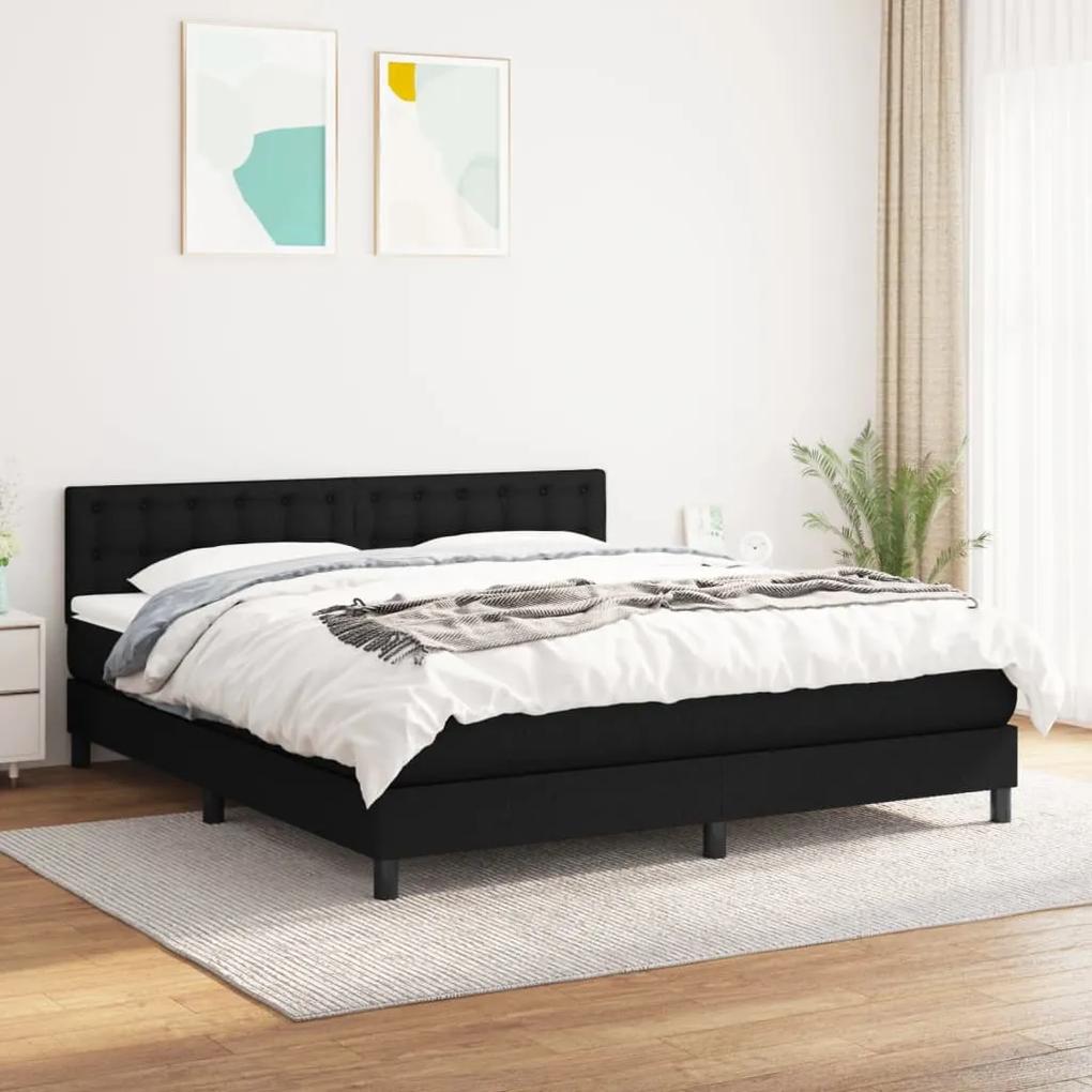 Box spring postel s matrací černá 180x200 cm textil,  3140395