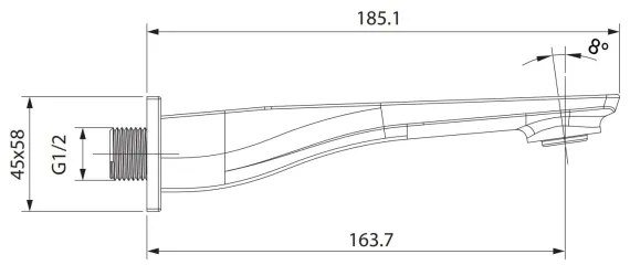 Cersanit S951-711 -Výtoková hubice pro podomítkovou instalaci MILLE lesklý chrom