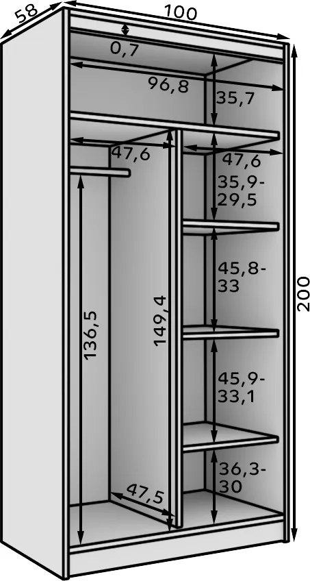 ADRK Furniture Posuvná skříň Laurencja 100