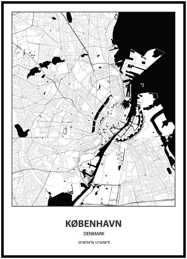 Plakát Mapa města (více variant měst) Rozměr plakátu: A4 (21 x 29,7 cm), Město: New york