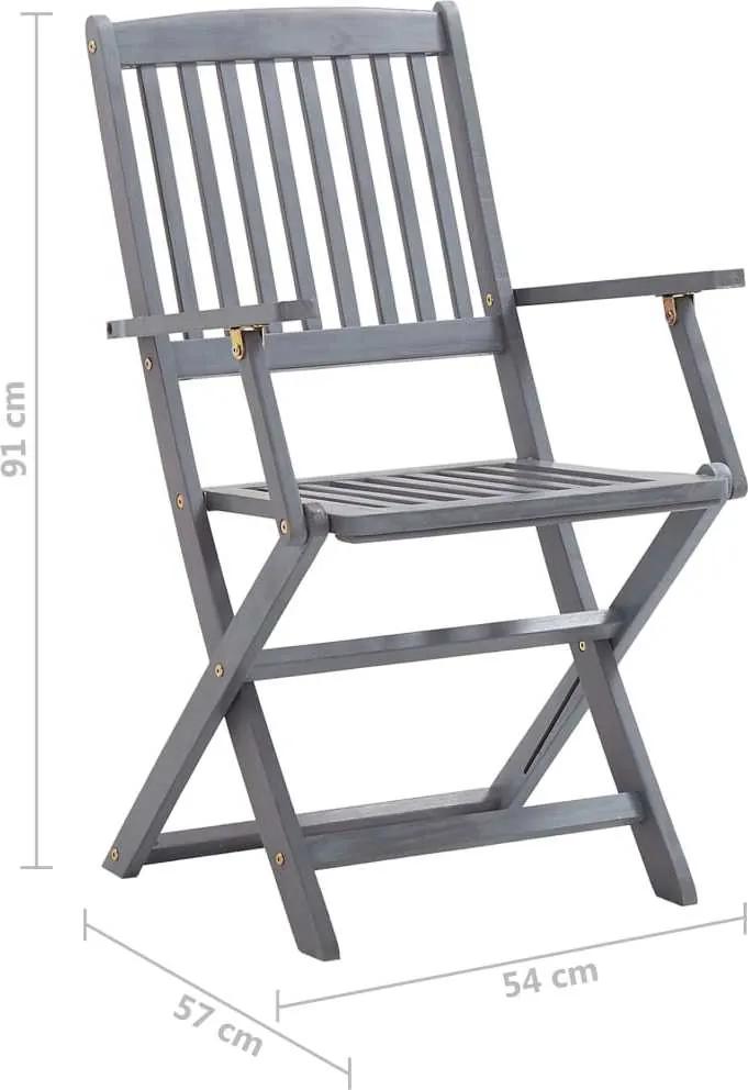vidaXL Skládací zahradní židle s poduškami 6 ks masivní akáciové dřevo [3065419] Barva: Zelená