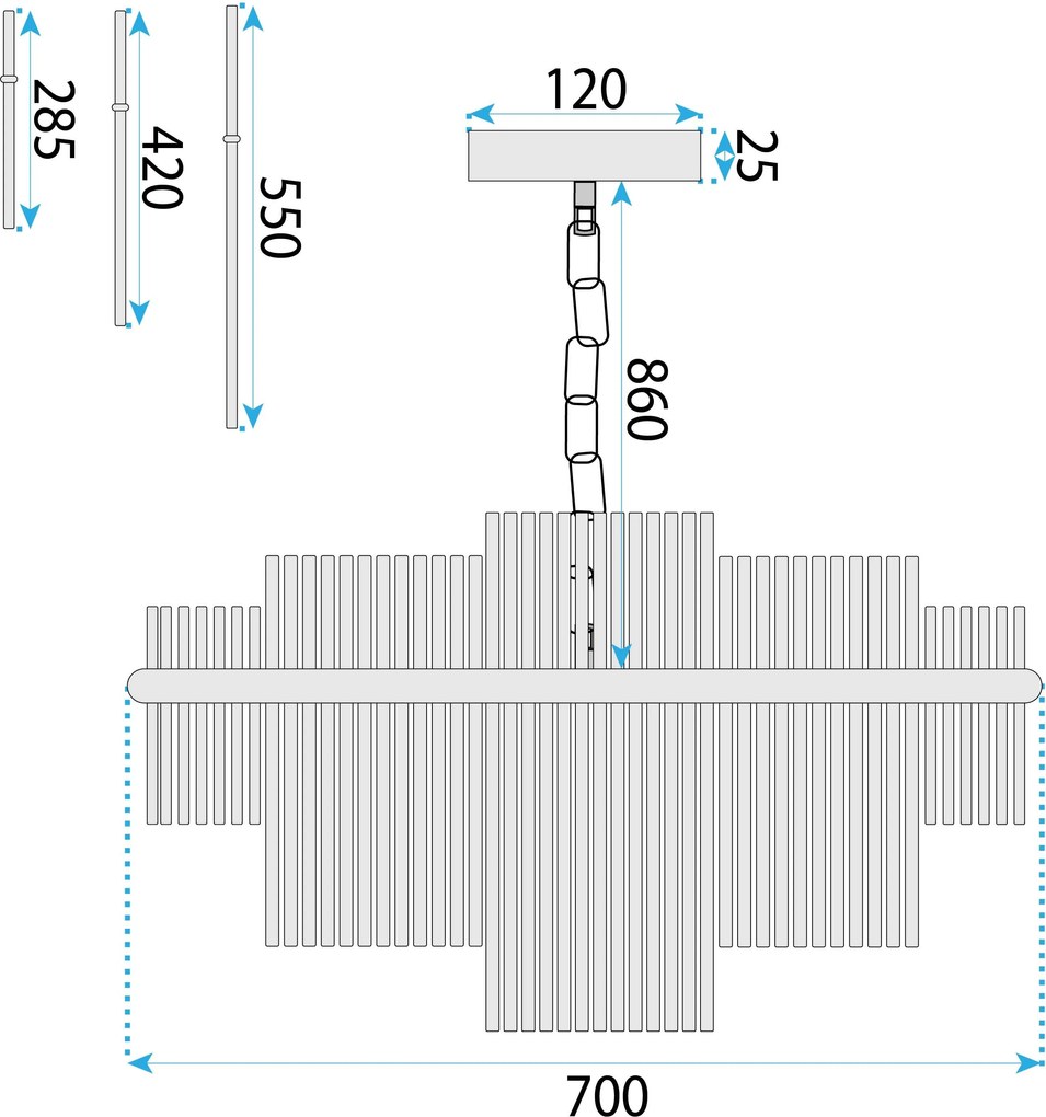 Toolight Toolight, křišťálové závěsné svítidlo 8xE14 APP1654-8CP, zlatá lesklá, OSW-01597