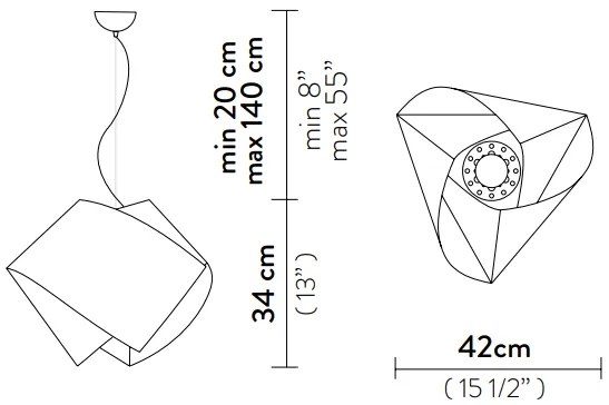 Slamp Gemmy, závěsné svítidlo z Lentiflexu, zlatá, 1x75W, šírka 42cm